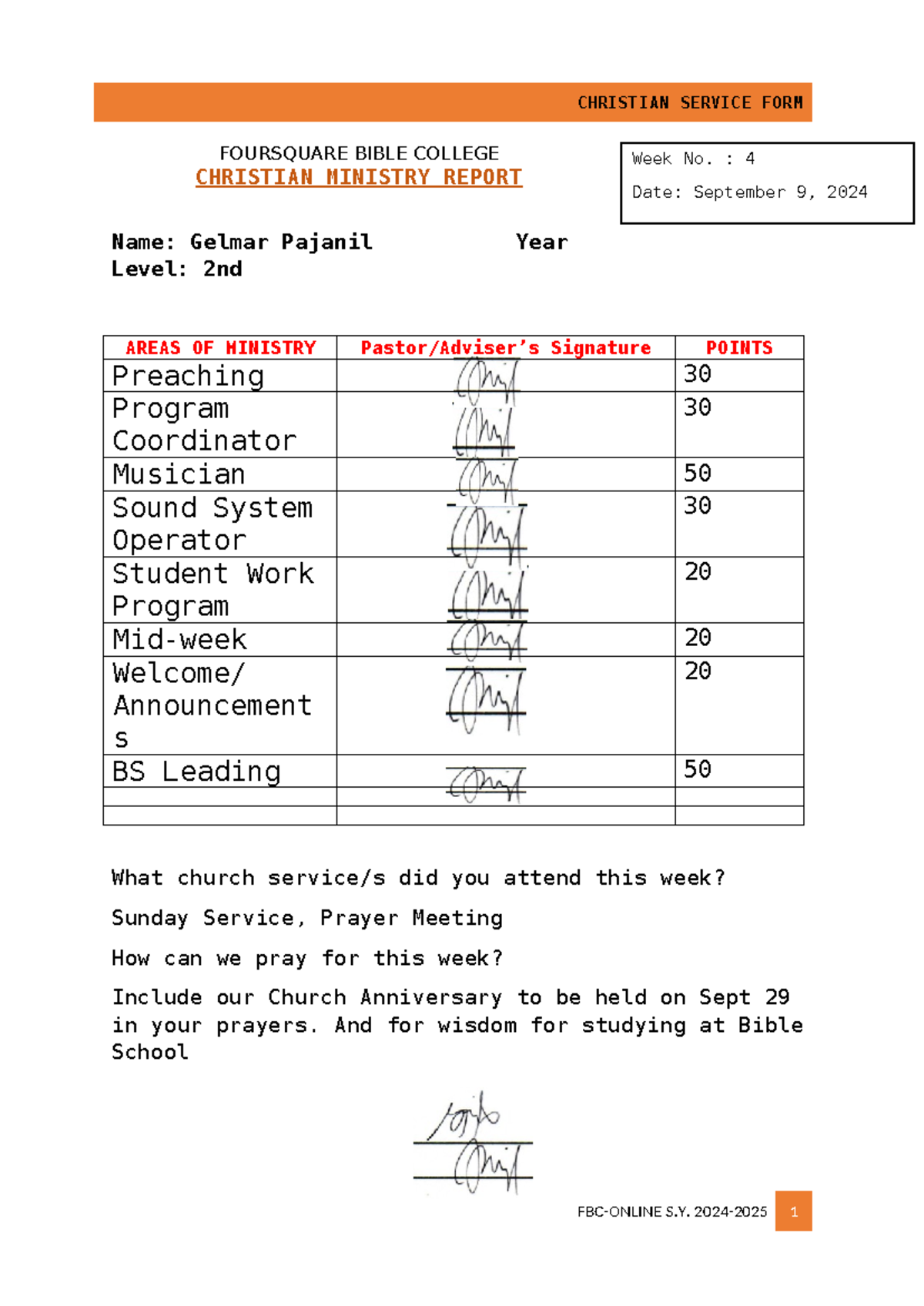 CSR-Updated - NOTES - CHRISTIAN SERVICE FORM FOURSQUARE BIBLE COLLEGE ...