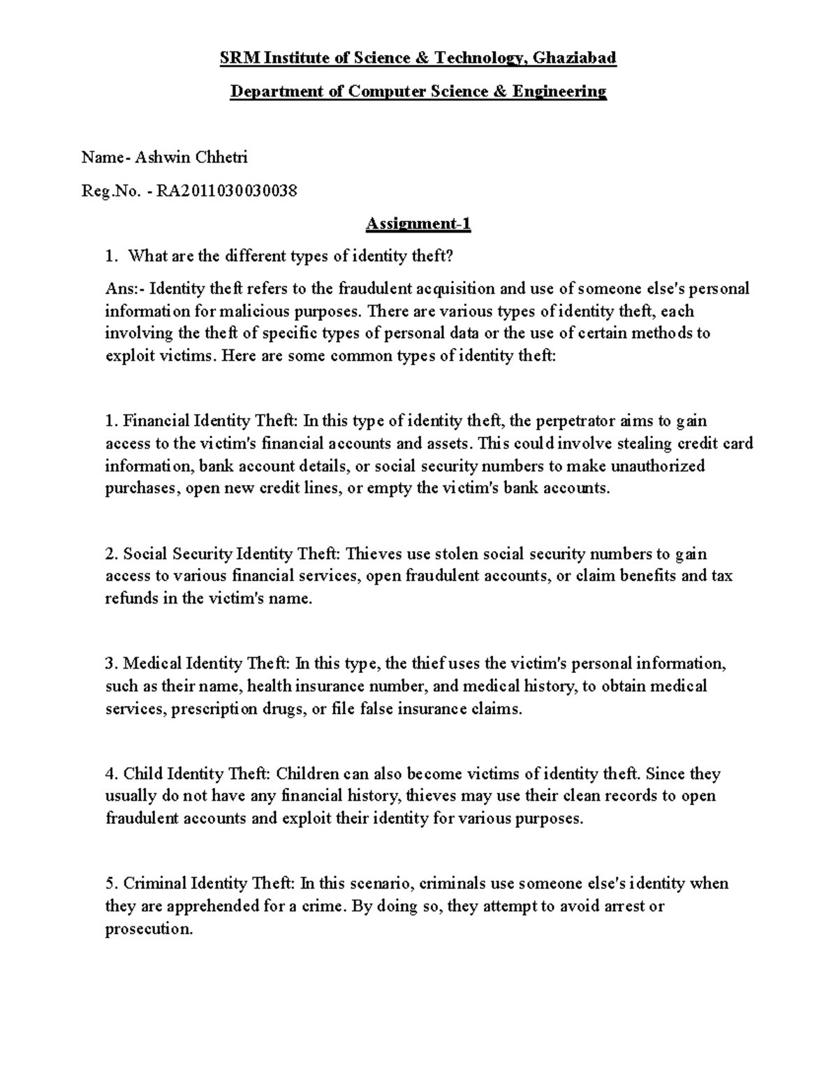 Ashwin Great Notes Srm Institute Of Science And Technology Ghaziabad Department Of Computer