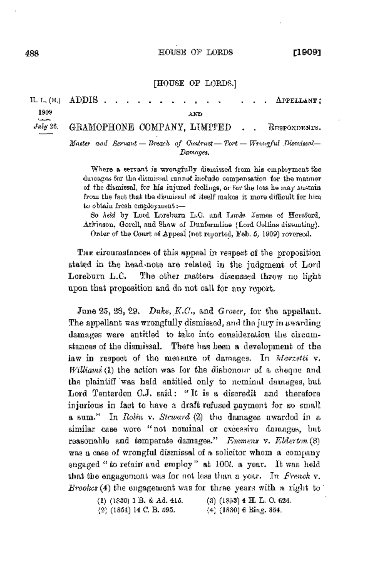 %5B1909%5D-A - case - 488 HOUSE OP LOEDS [1909] [HOUSE OF LOEDS.] H. L ...
