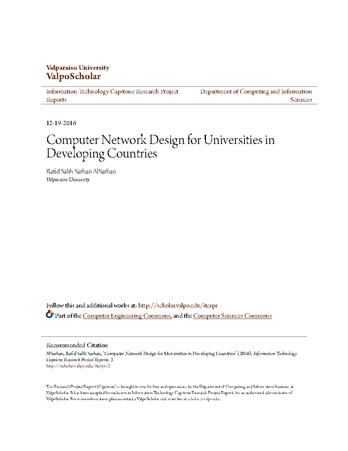 Computer Network Design for Universities in Developing Countries ...