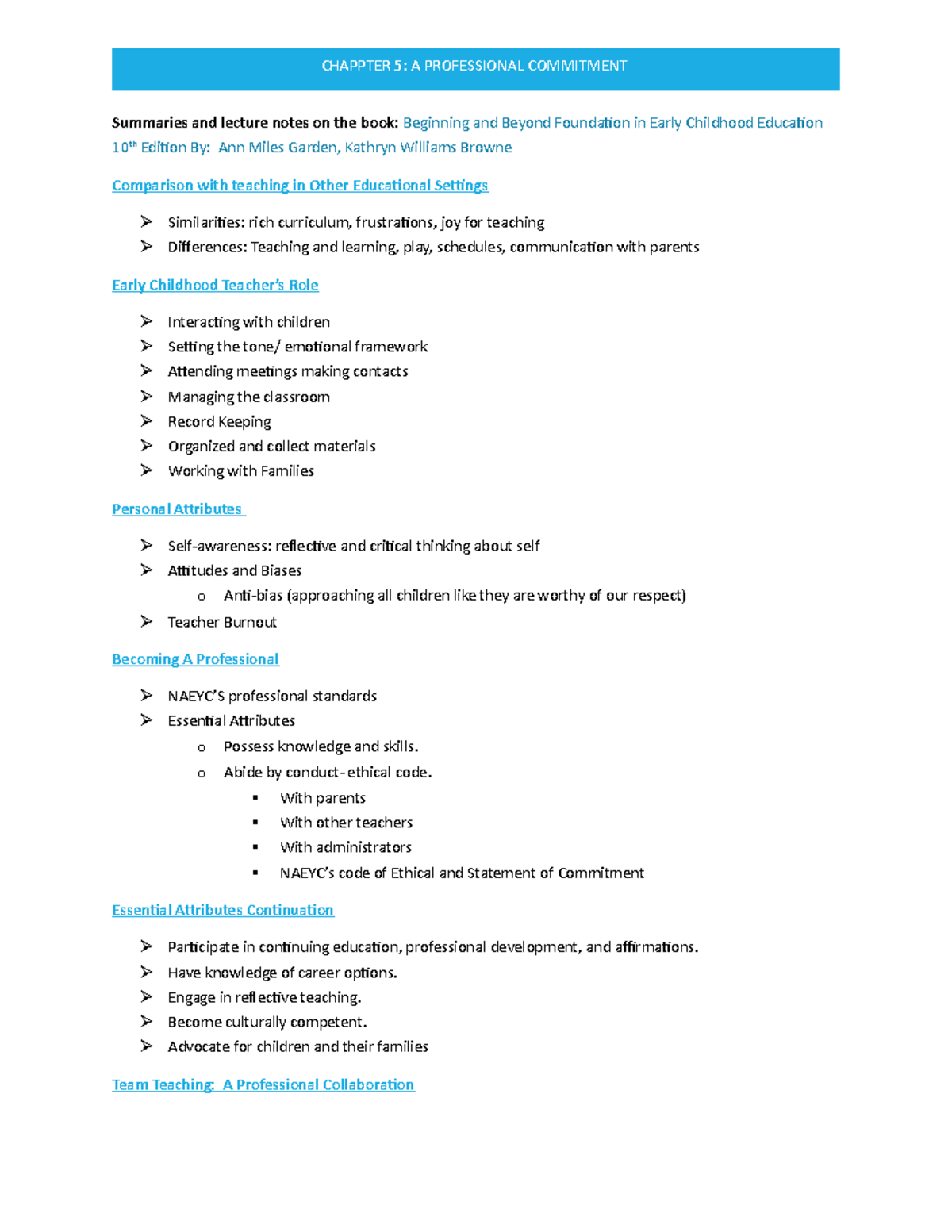 Chapter 5 A Professional Commitment - Summaries and lecture notes on ...