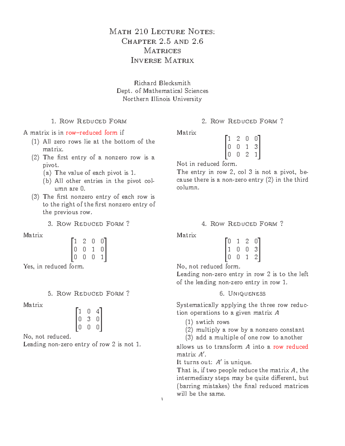 Math 210 mat2 ho10 - Lecture notes 11 - Math 210 Lecture Notes: Chapter ...