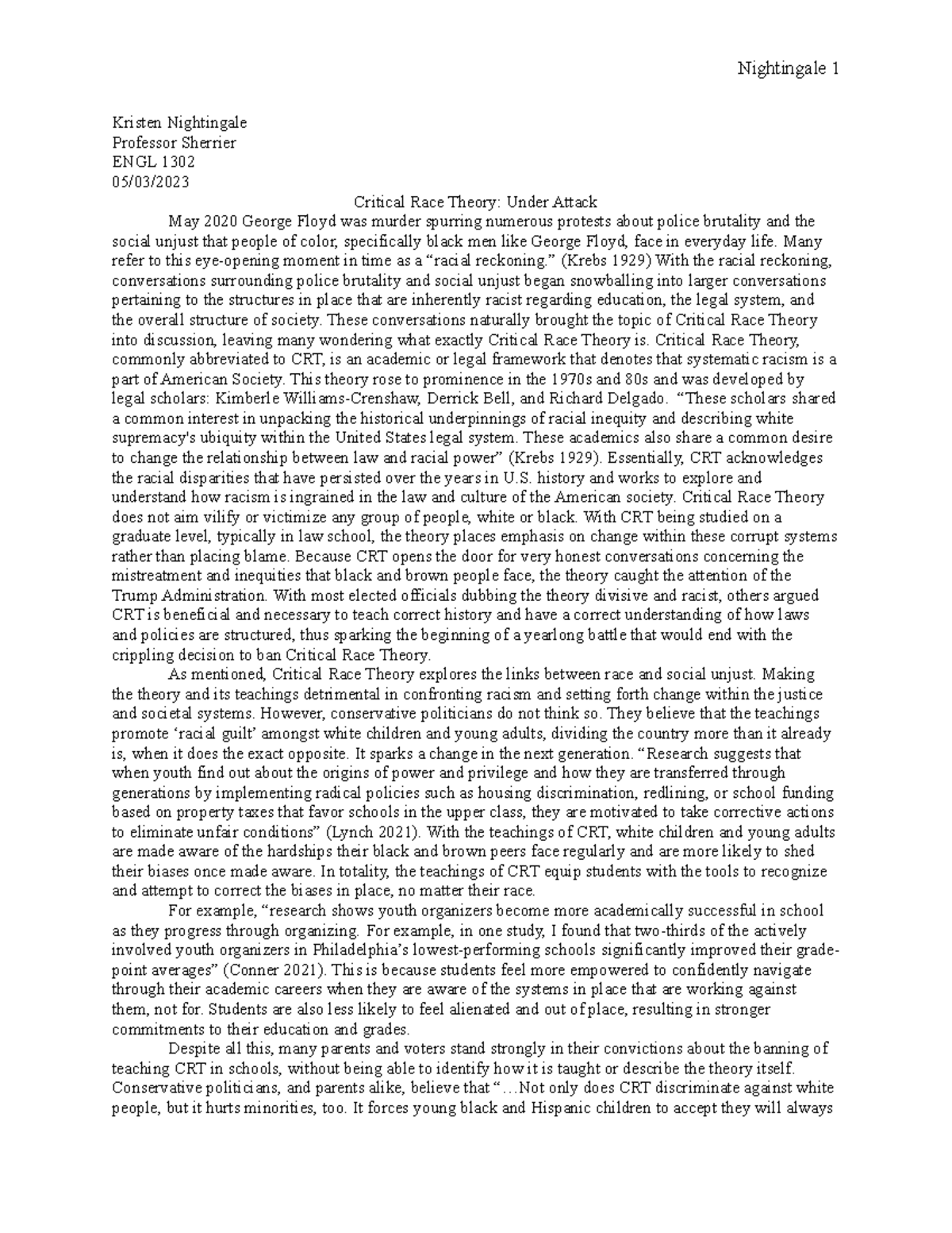 CRT under attack - Essay arguing whether CrT should be banned or not ...