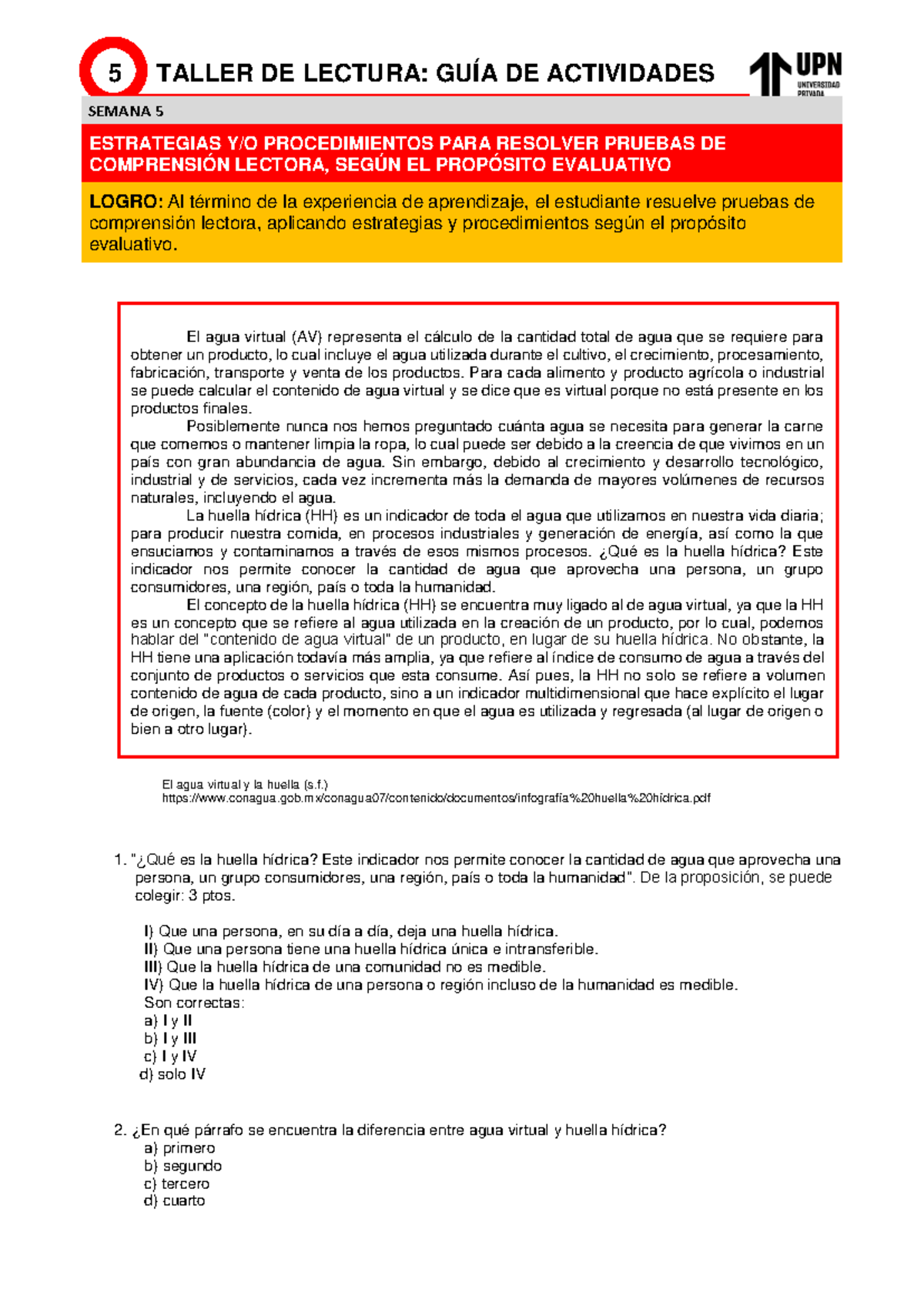 SEM5 Guía de lectura UG - :comunicación 3 , práctica - SEMANA 5 ESTRATEGIAS Y/O PROCEDIMIENTOS ...