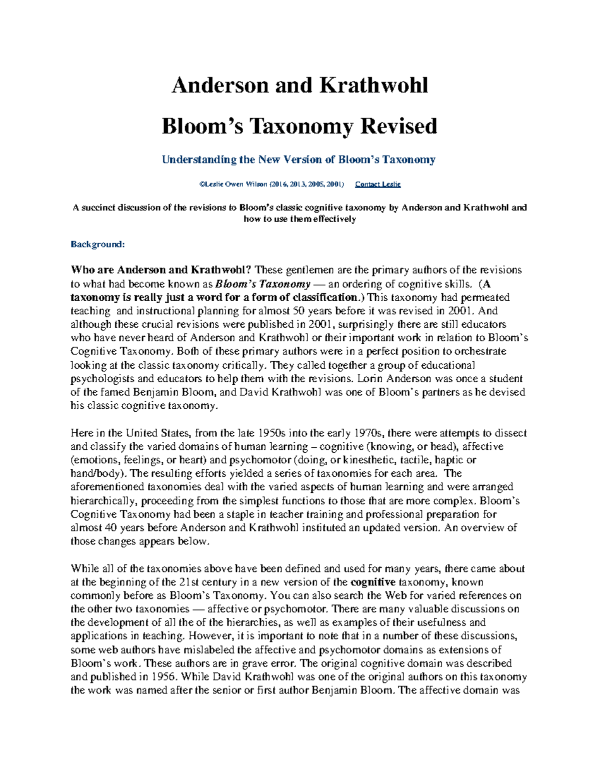 Anderson-and-Krathwohl Revised-Blooms-Taxonomy - Anderson and Krathwohl ...