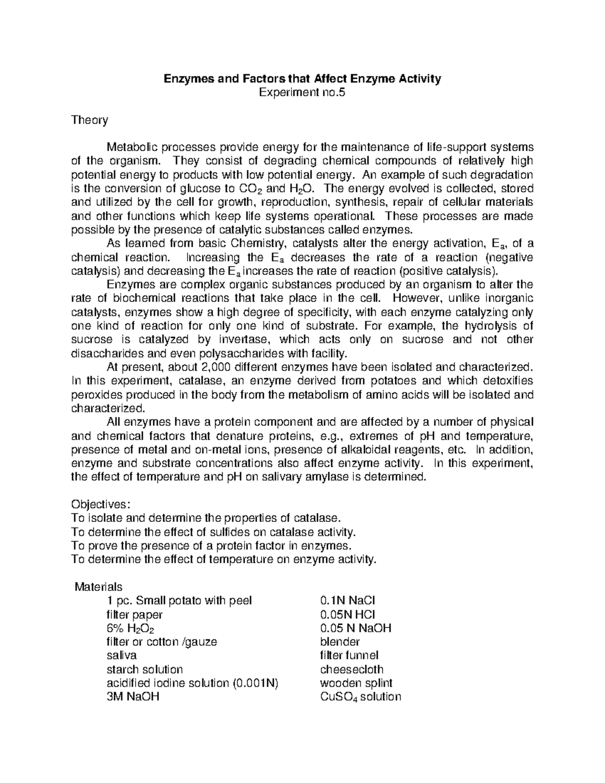 Enzymes-and-Factors-that-Affect-Enzyme-Activity - Enzymes and Factors ...