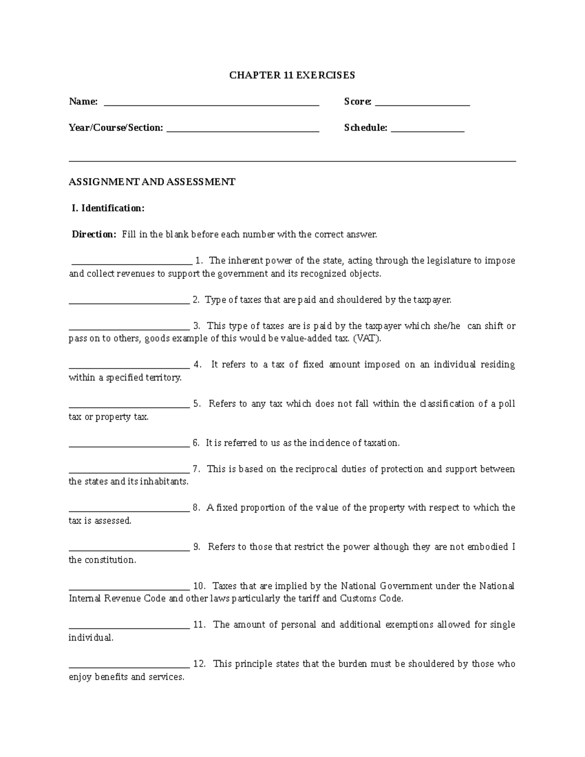 Chapter 11 Exercises Roger Chapter 11 Exercises Name