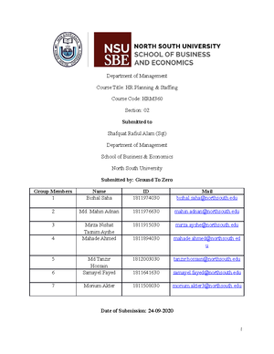 HRM360.2 MID 1 Part B Fall 2020 - Mid-term-01 Assignment HRM Section- Part-B Name: Sazzad ...