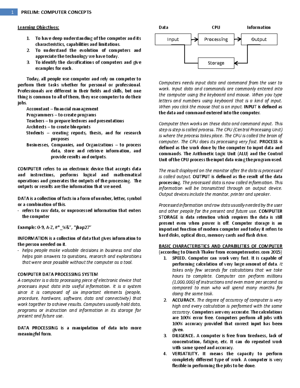 Reviewer - Learning Objectives: To have deep understanding of the ...