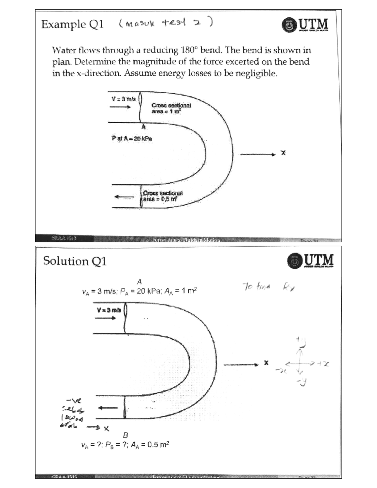 Example & Solution Explanied Fluid Mechanic - Example Q1 (masule test 2 ...
