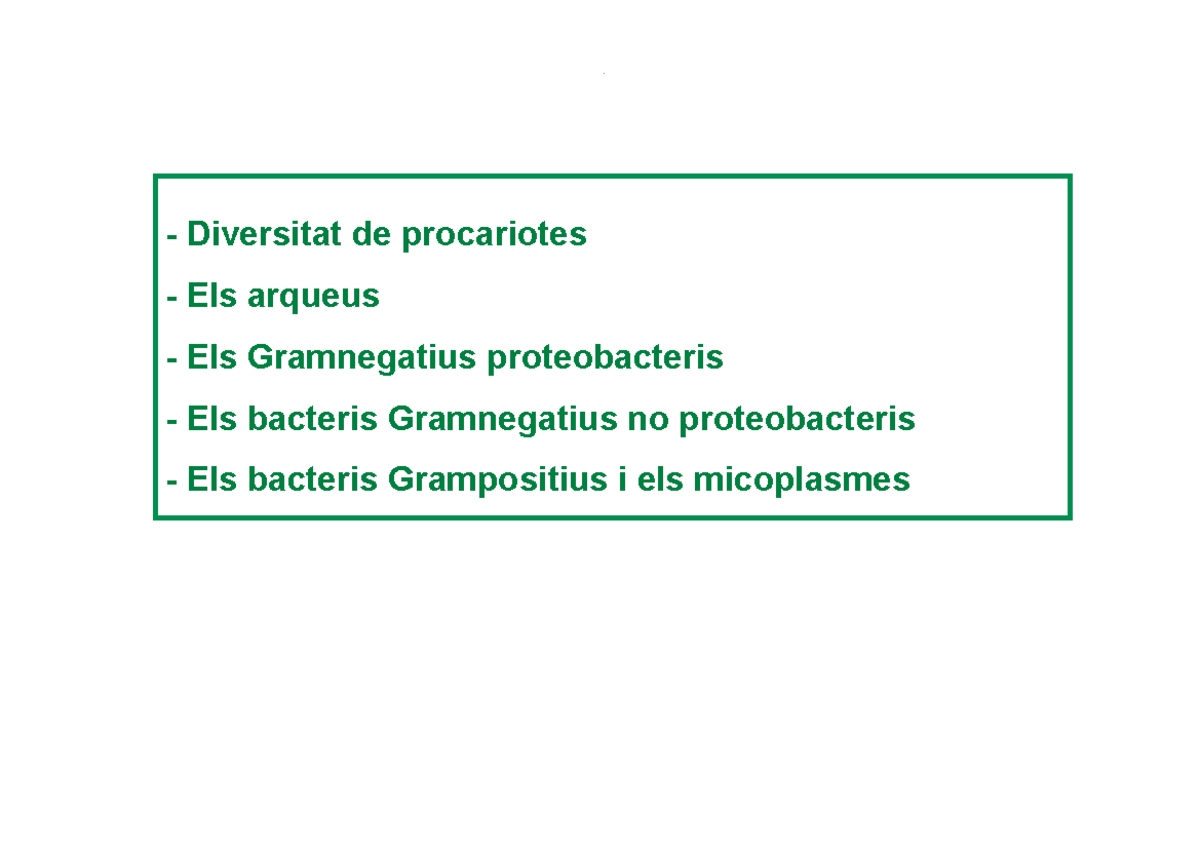 Tema 15 - Apuntes - Diversitat de procariotes Els arqueus Els ...