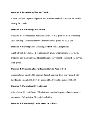 CDR Exam Practice Q and A 4 - Question 1: Determining Nutrient Density ...