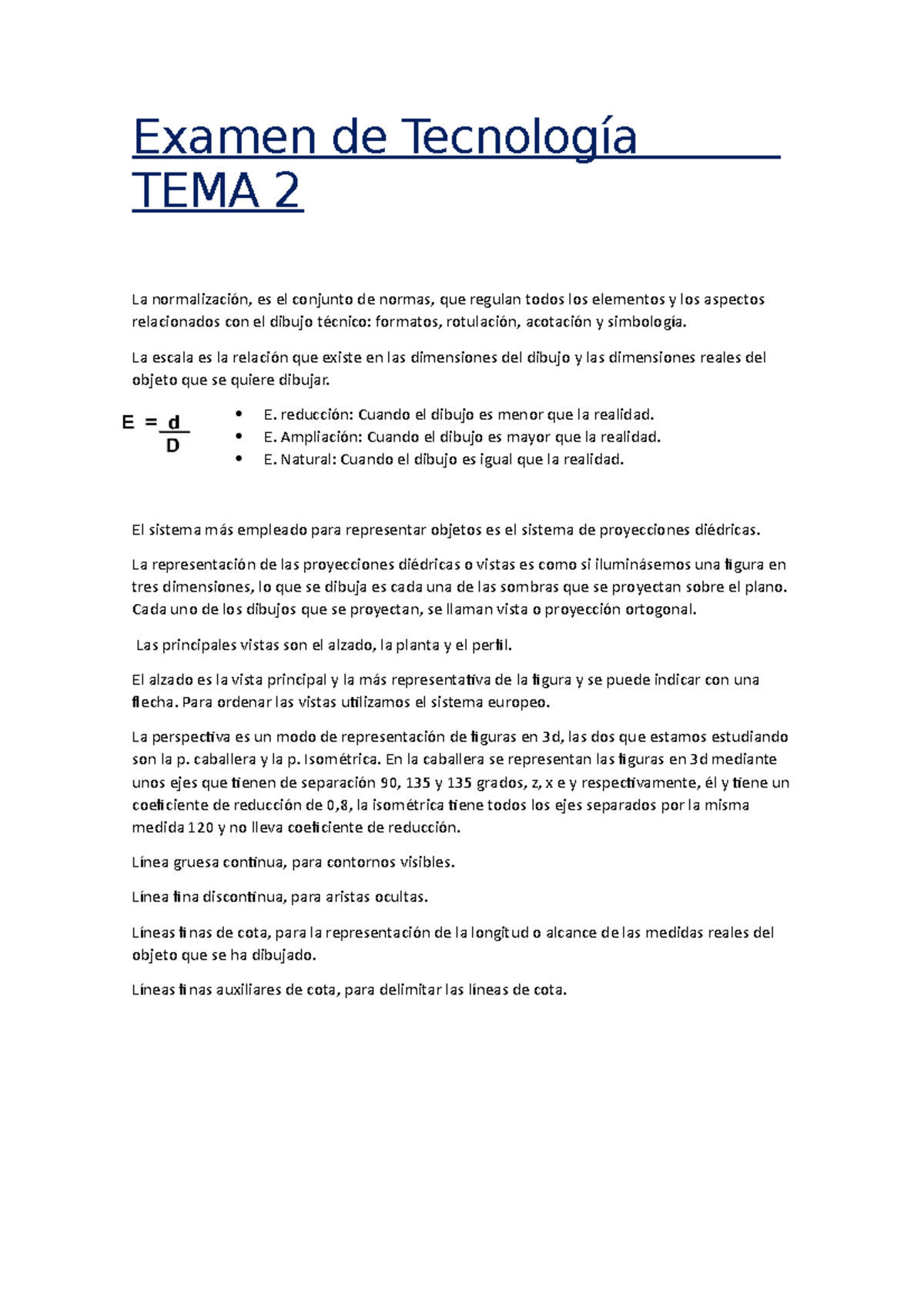 Examen de Tecnología TEMA 2 - Examen de Tecnología TEMA 2 La ...