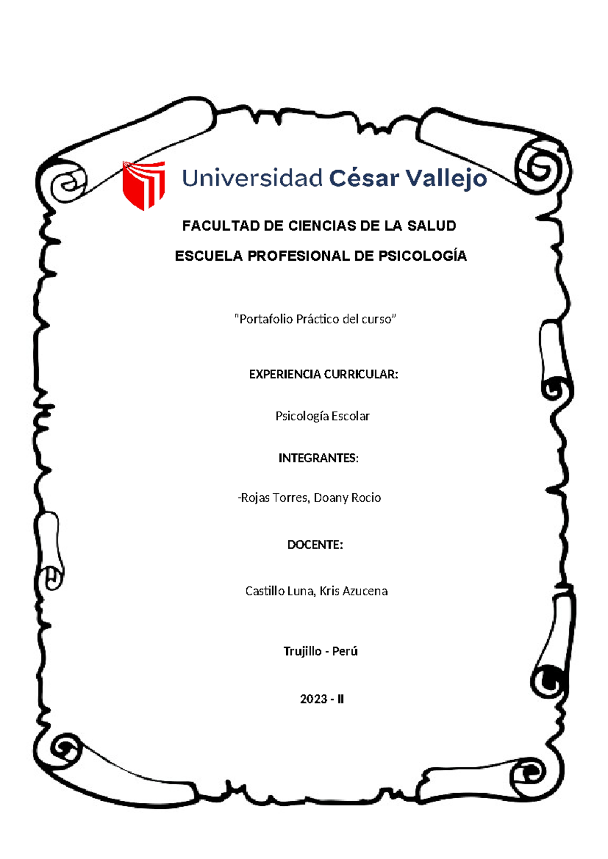 Caratula UCV - Metodologías de programación - FACULTAD DE CIENCIAS DE ...