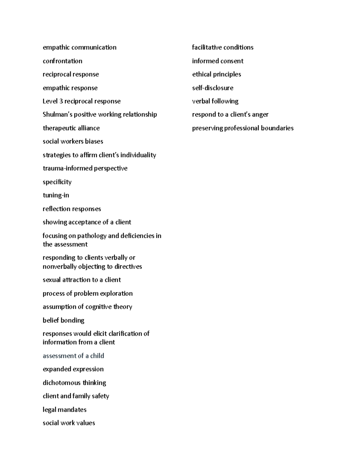 Mid term terms to know - midterm review - empathic communication ...