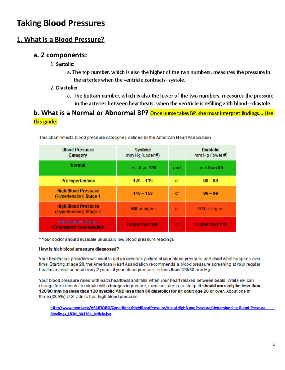 Taking BPs - how to take bp - Taking Blood Pressures 1. What is a Blood ...