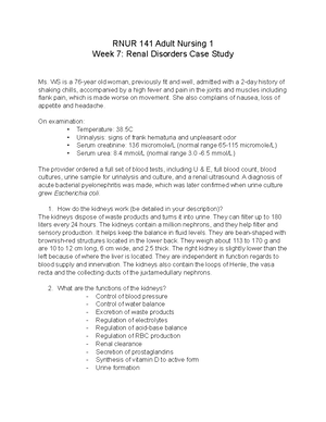 Week 5 Iron Deficiency Anemia Case Study - RNUR 141 Adult Nursing I ...