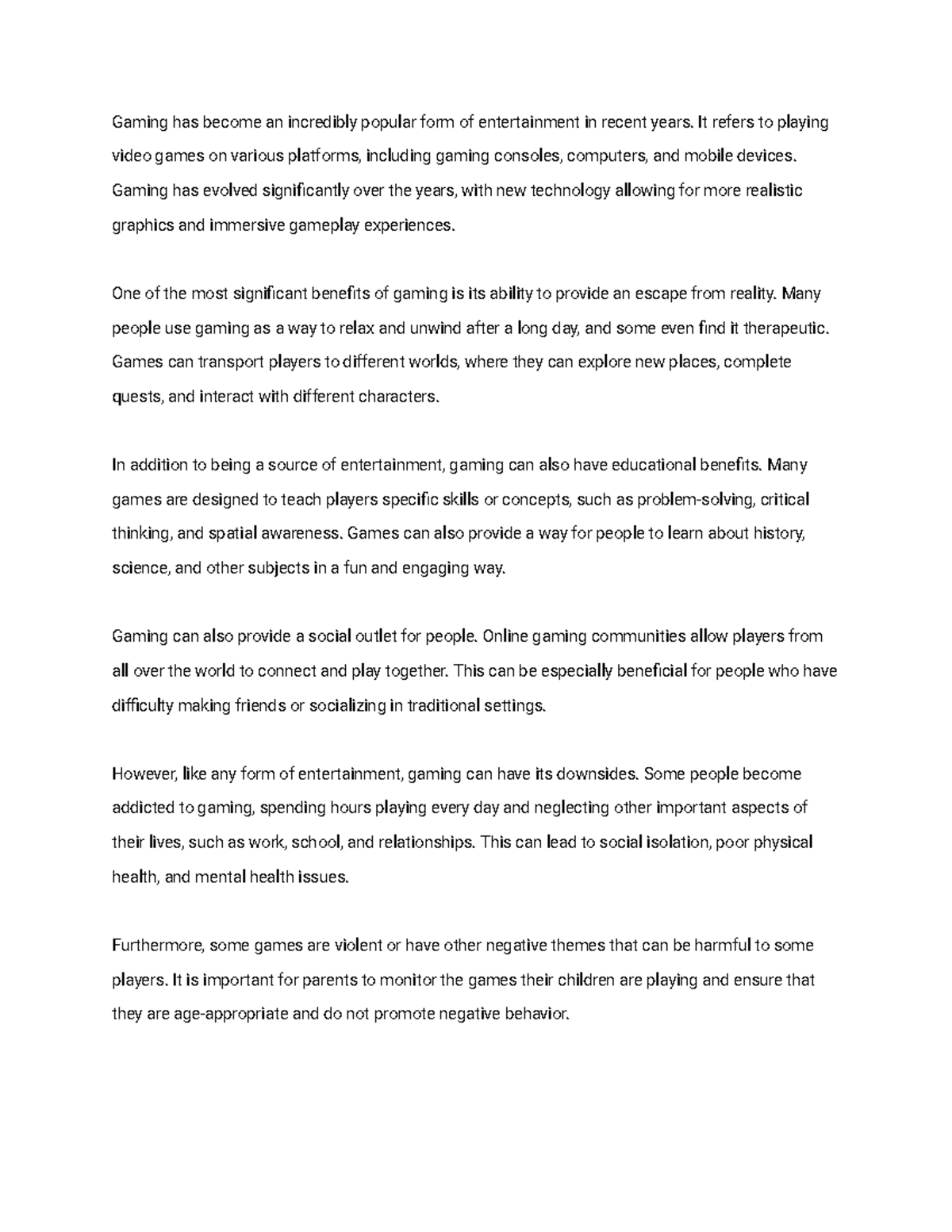 Gaming - It refers to playing video games on various platforms ...