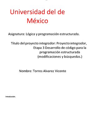 Lógica y programación estructurada - PROG0103 - UVM - Studocu
