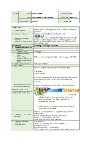 COT DLP Science 6 Earth'S Rotation BY Master Teacher EVA M. Corvera - Grades 6 DAILY LESSON LOG ...