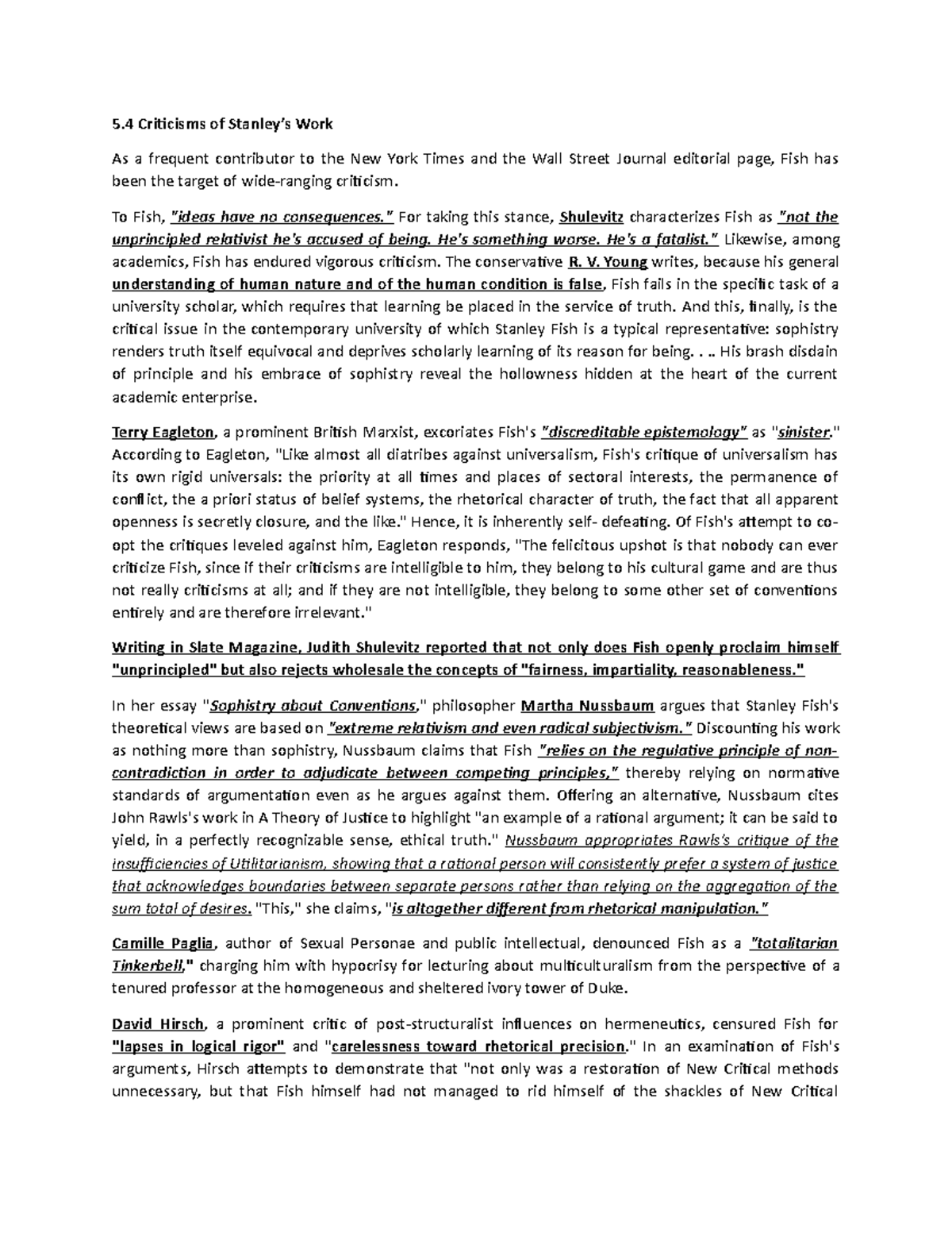 Criticism-FISH - theory about Stanley Fish - 5 Criticisms of Stanley’s ...