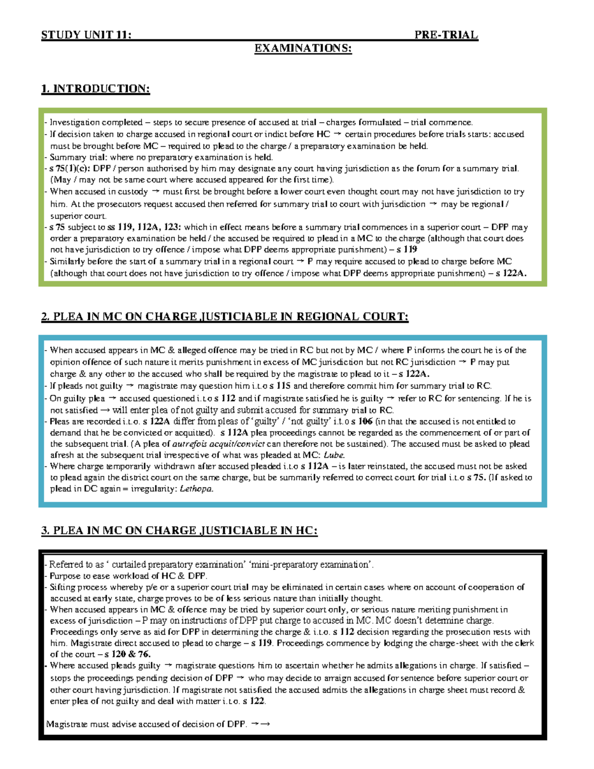 A Guide into the Pre-Trial Process - STUDY UNIT 11: PRE-TRIAL ...