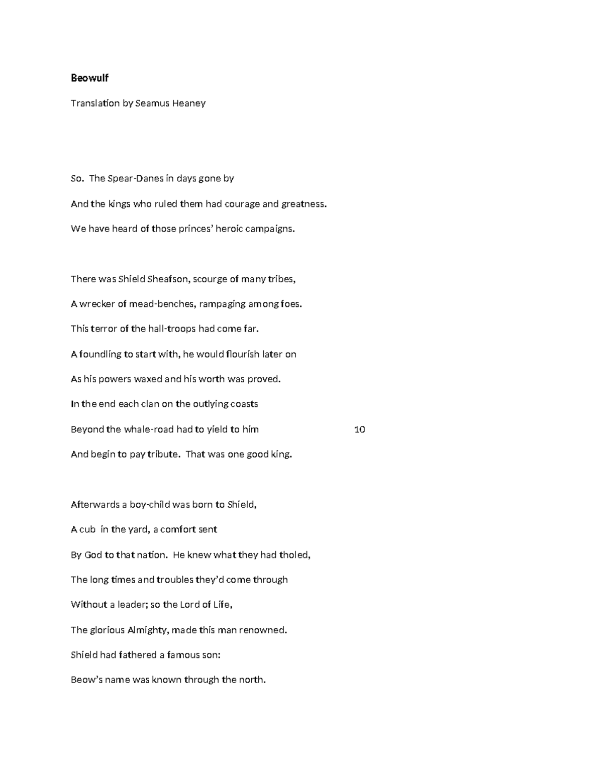 Beowulffulltext - Full beowulf text - Beowulf Translation by Seamus ...