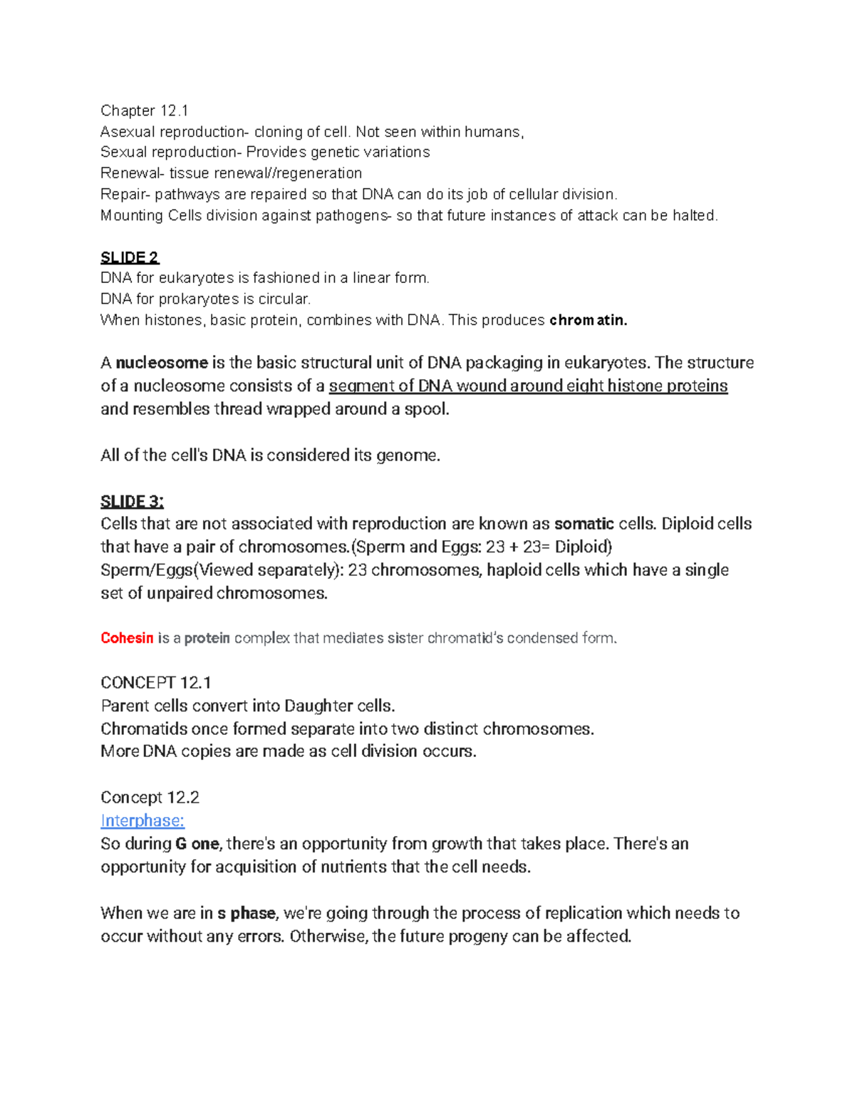 12 Notes 103 00 - Chapter 12. Asexual reproduction- cloning of cell ...