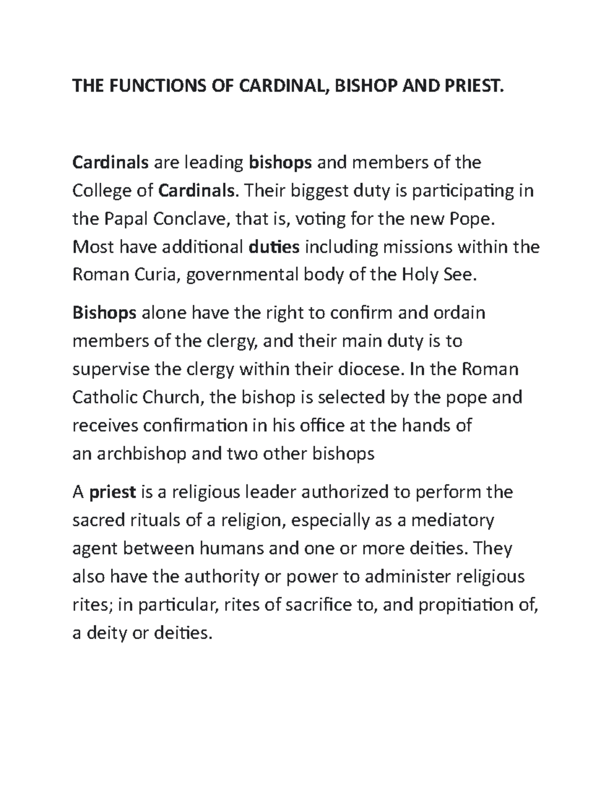 THE Functions OF Cardinal in Isabela Province - THE FUNCTIONS OF ...