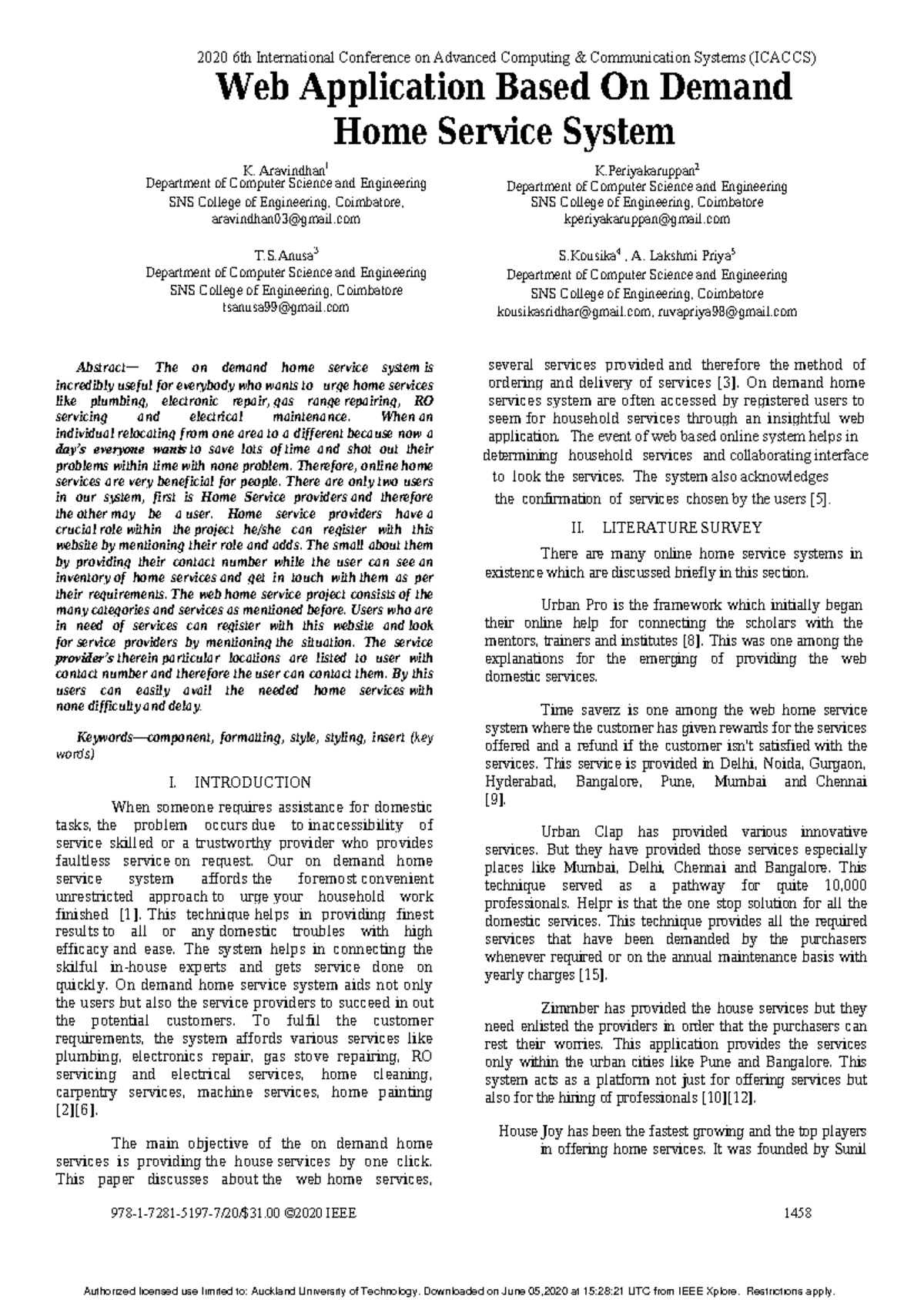 Paper 3 - Web Application Based On Demand Home Service System Abstract ...