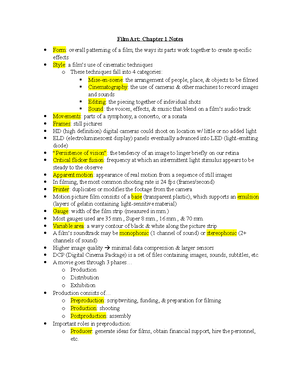 Film Art Ch. 4 - Professor: Vincent Bohlinger - Film Art: Chapter 4 ...