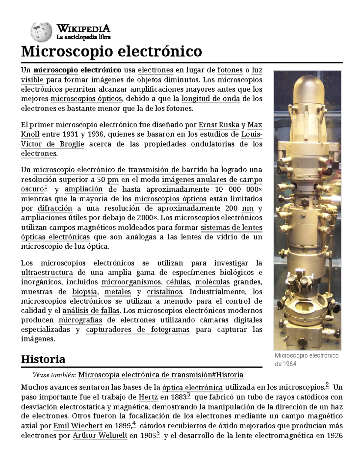 Microscopio electrónico - Wikipedia, la enciclopedia libre ...