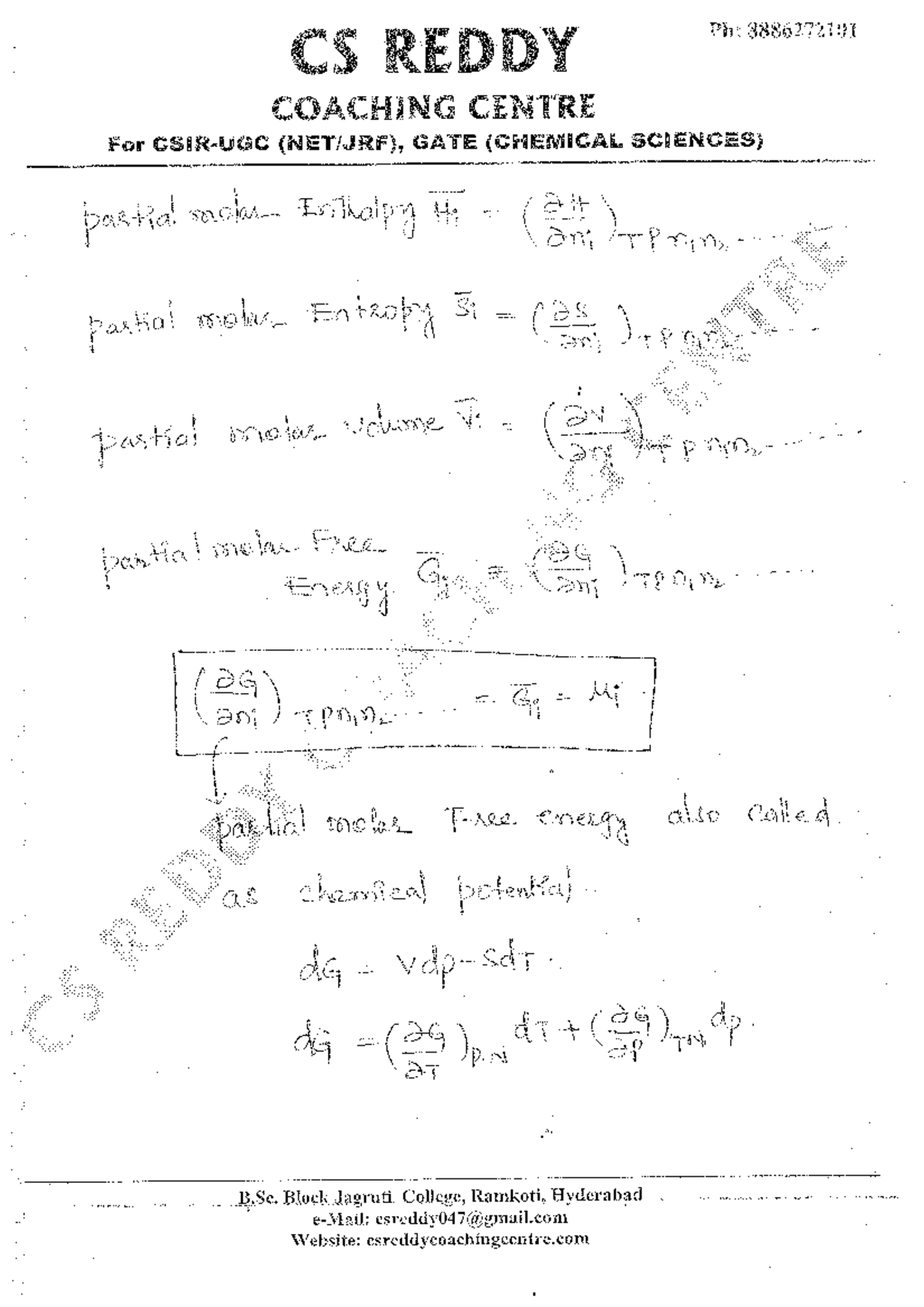 Phsical Chemistry-4 - physical chemistry notes - Ph: CS REDDY COACHING ...
