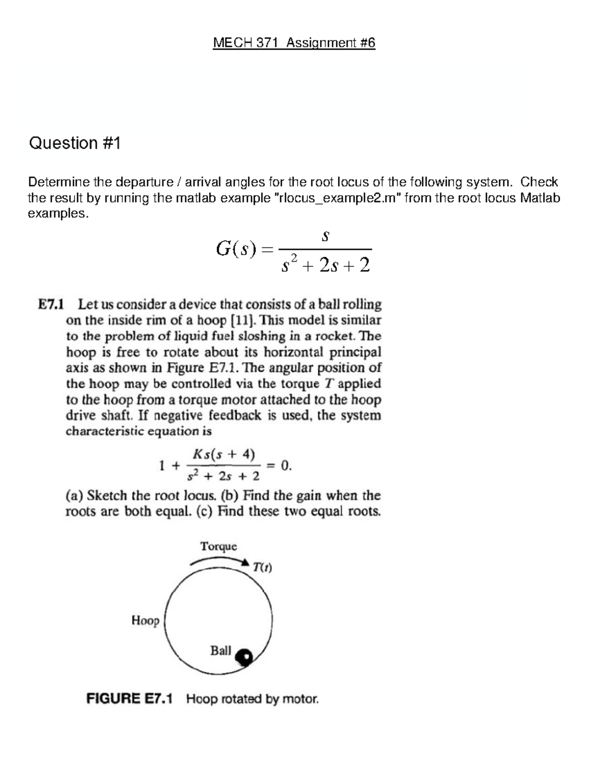 Mech371 assignment 6_Very helpful for practice - MECH 371 - MECH 371 ...