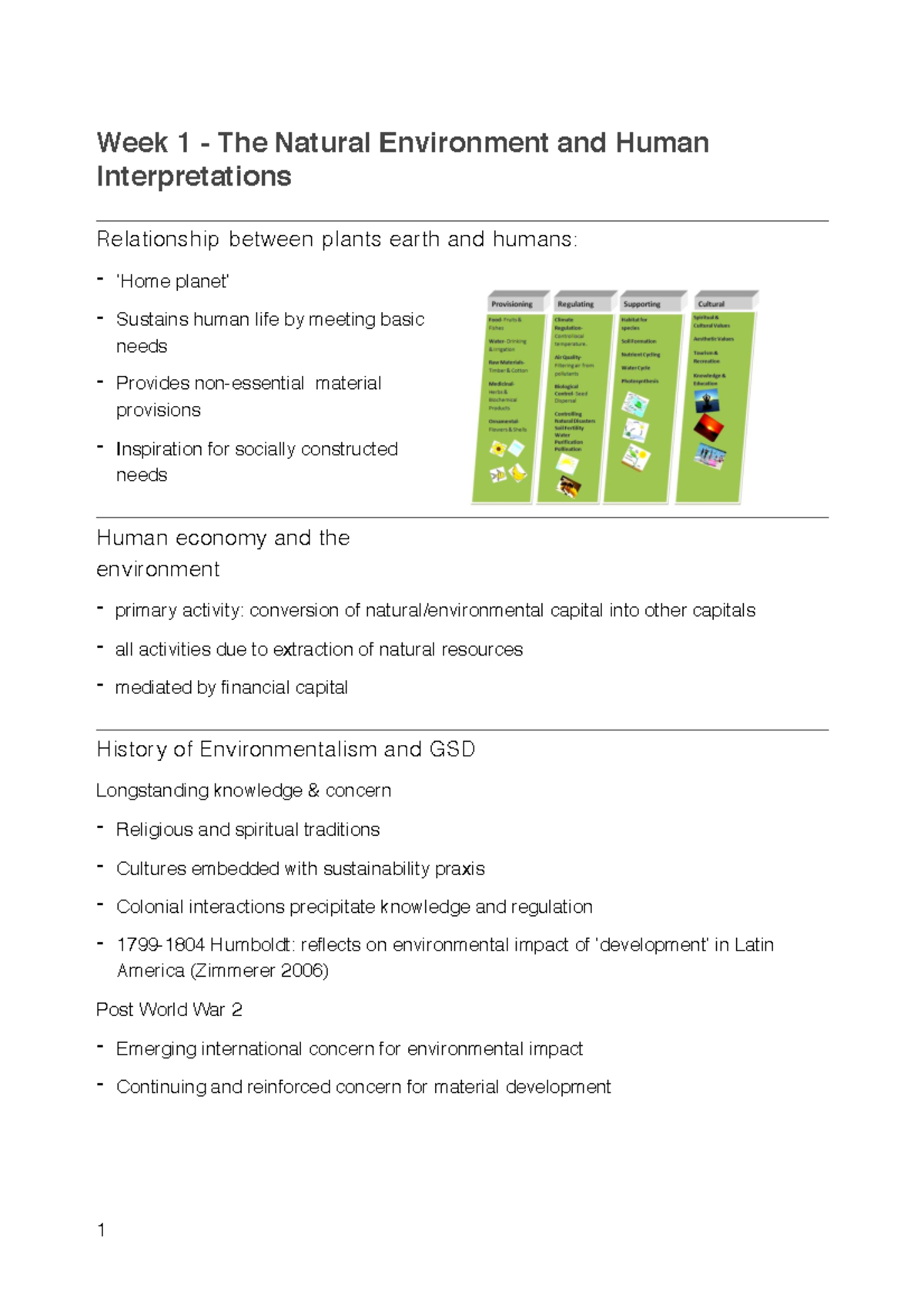 Environmental principles of Global Sustainable Development - Week 1 ...