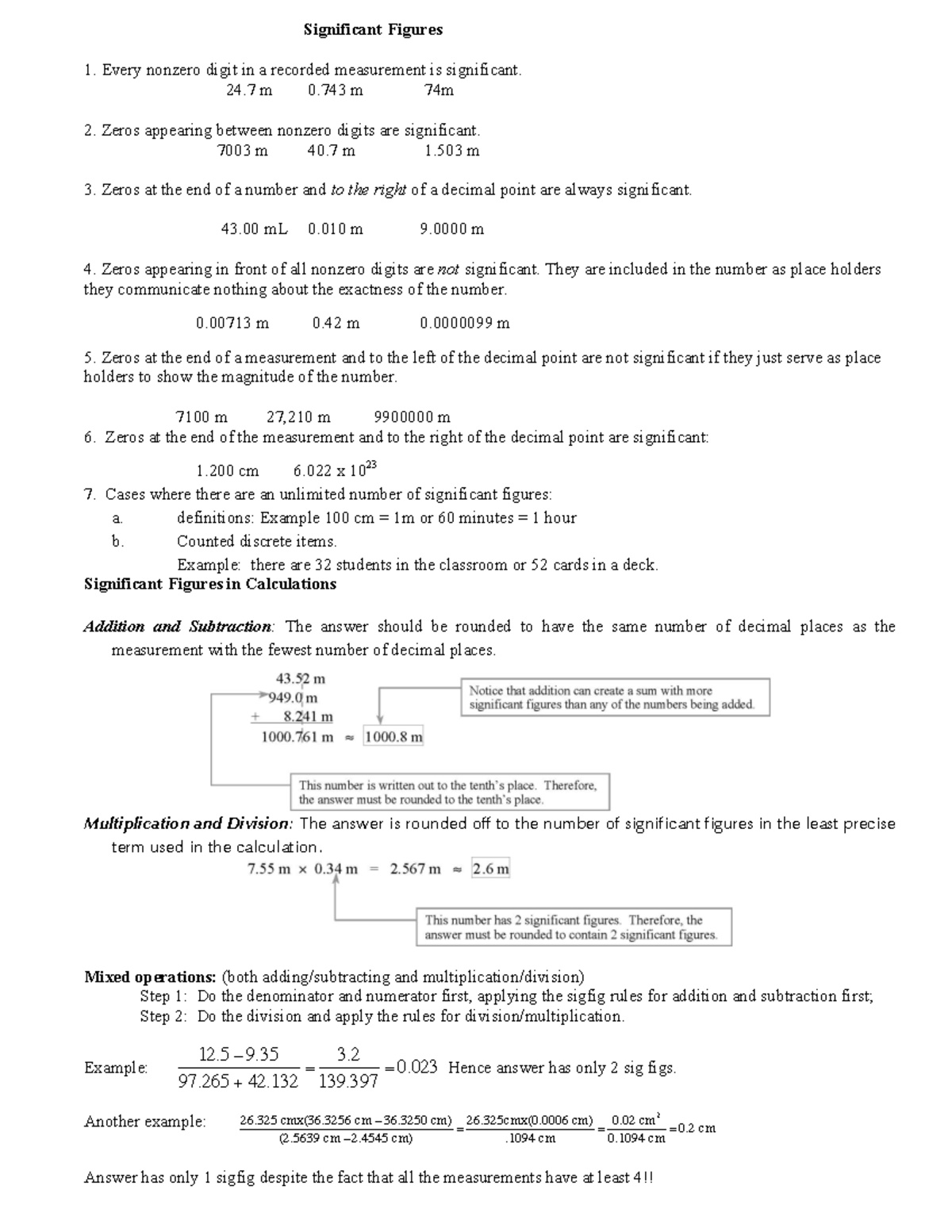 Sigfig rules complete - Significant Figures 1. Every nonzero digit in a ...