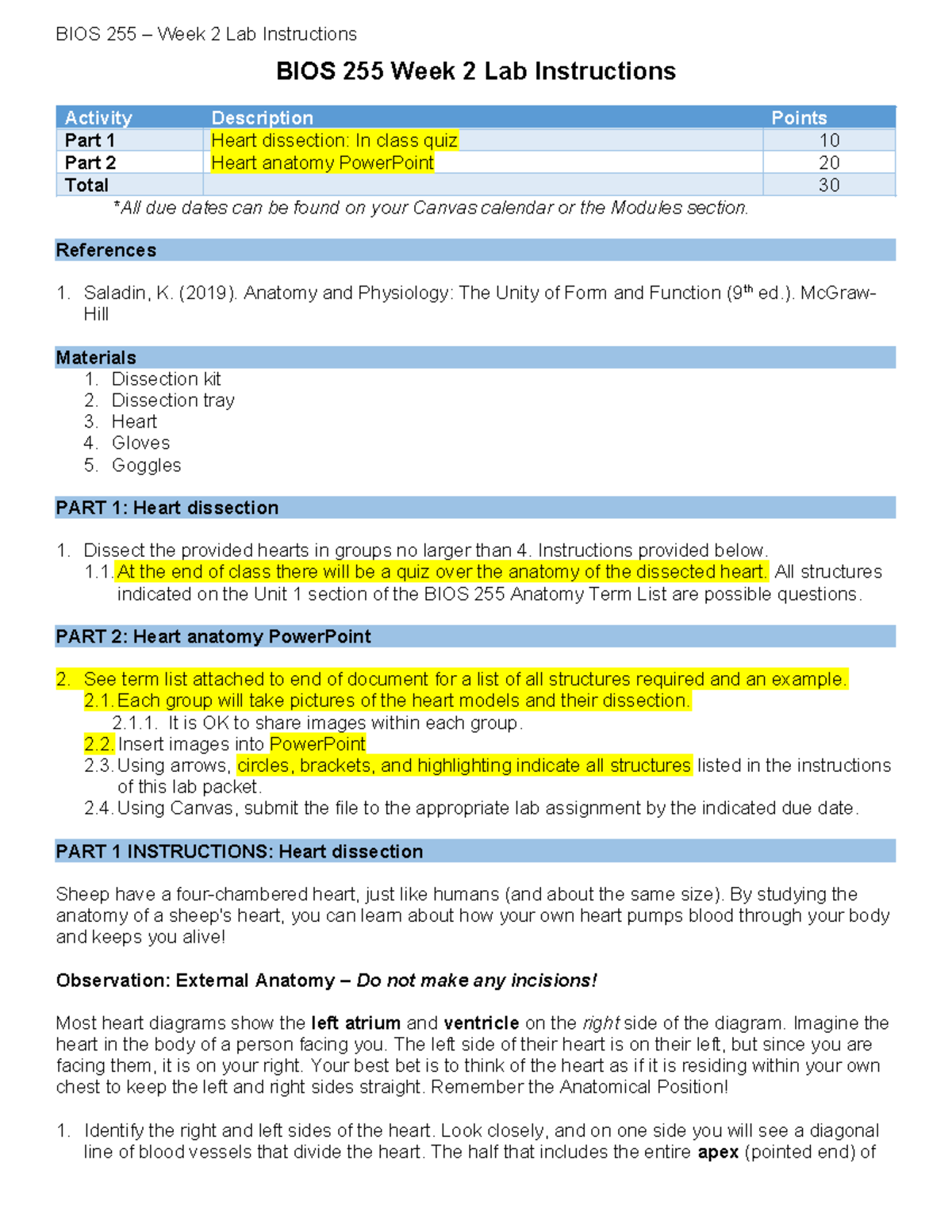 BIOS 255 Week 2 Lab - lab work - BIOS 255 Week 2 Lab Instructions ...