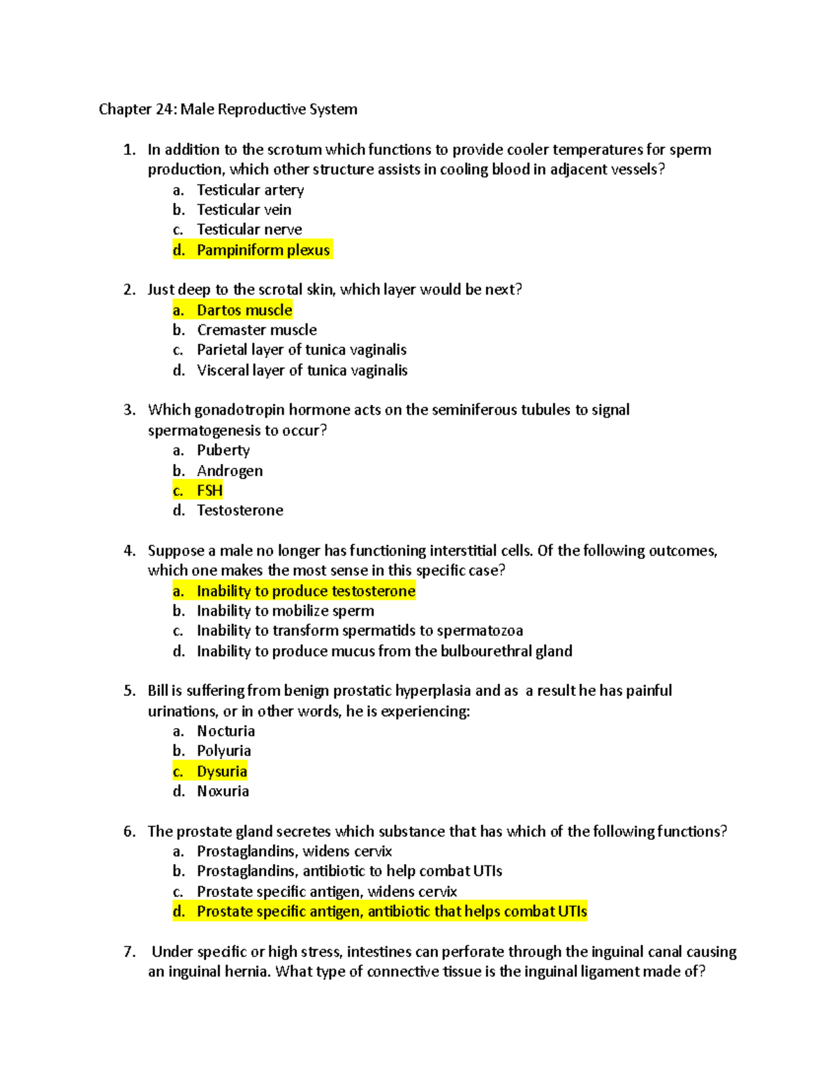Chapter 24- Male Repro - Lecture notes 24 - Chapter 24: Male ...