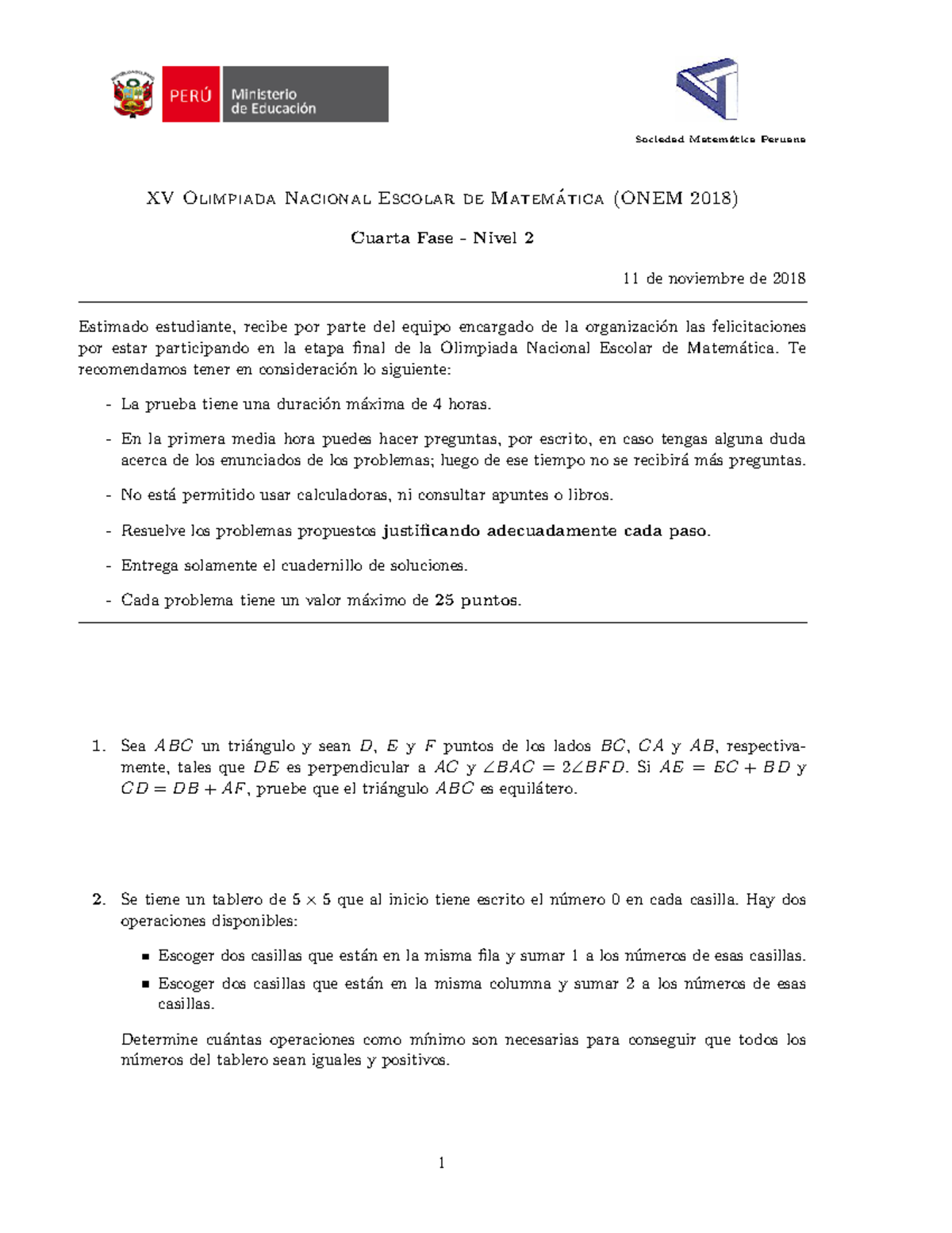 2018 f4n2 - Sociedad Matem ́atica Peruana XV Olimpiada Nacional Escolar ...