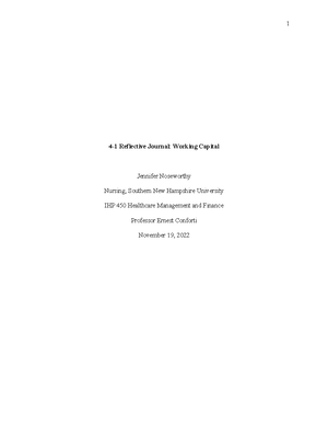 Reflective Journal module 4-1 IHP 450 - 4-1 Reflective Journal: Working ...