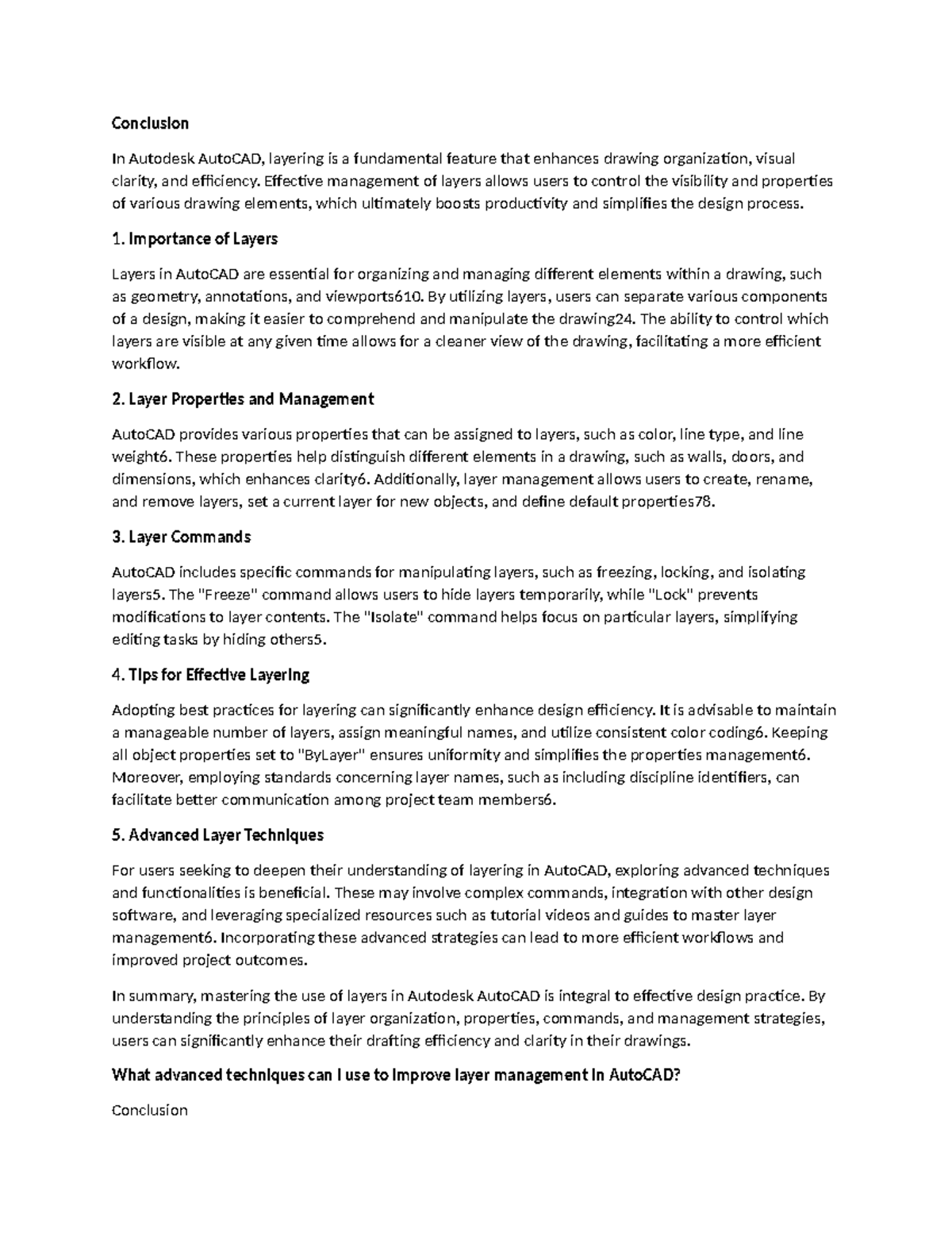 Layer - cadd - Conclusion In Autodesk AutoCAD, layering is a ...