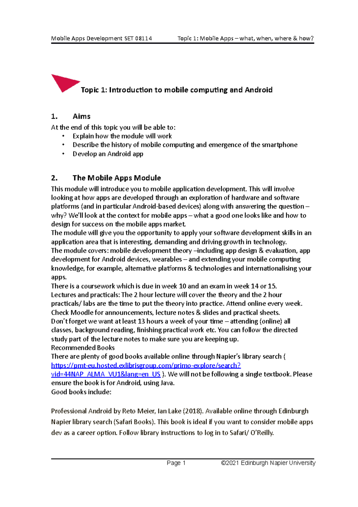 MADL01 - this is coursework info - SET08114 - Napier - Studocu