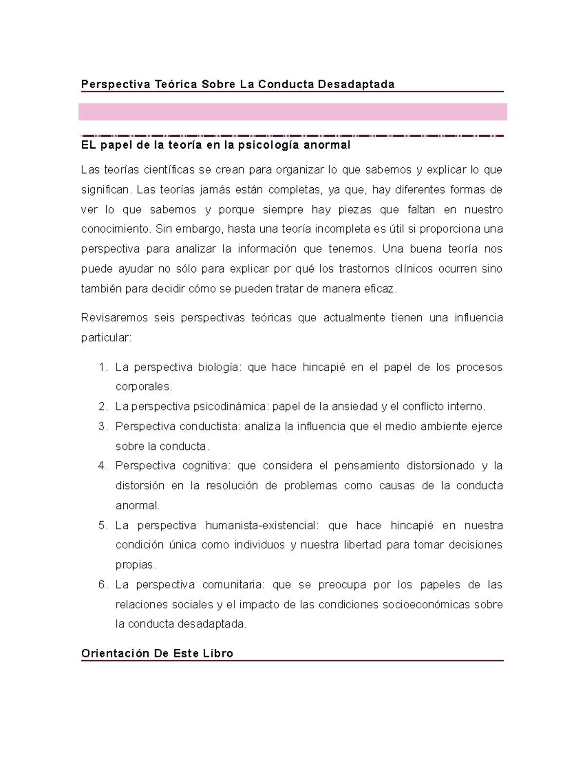 Perspectiva Teórica Sobre La Conducta Desadaptada - Las teorías jamás ...