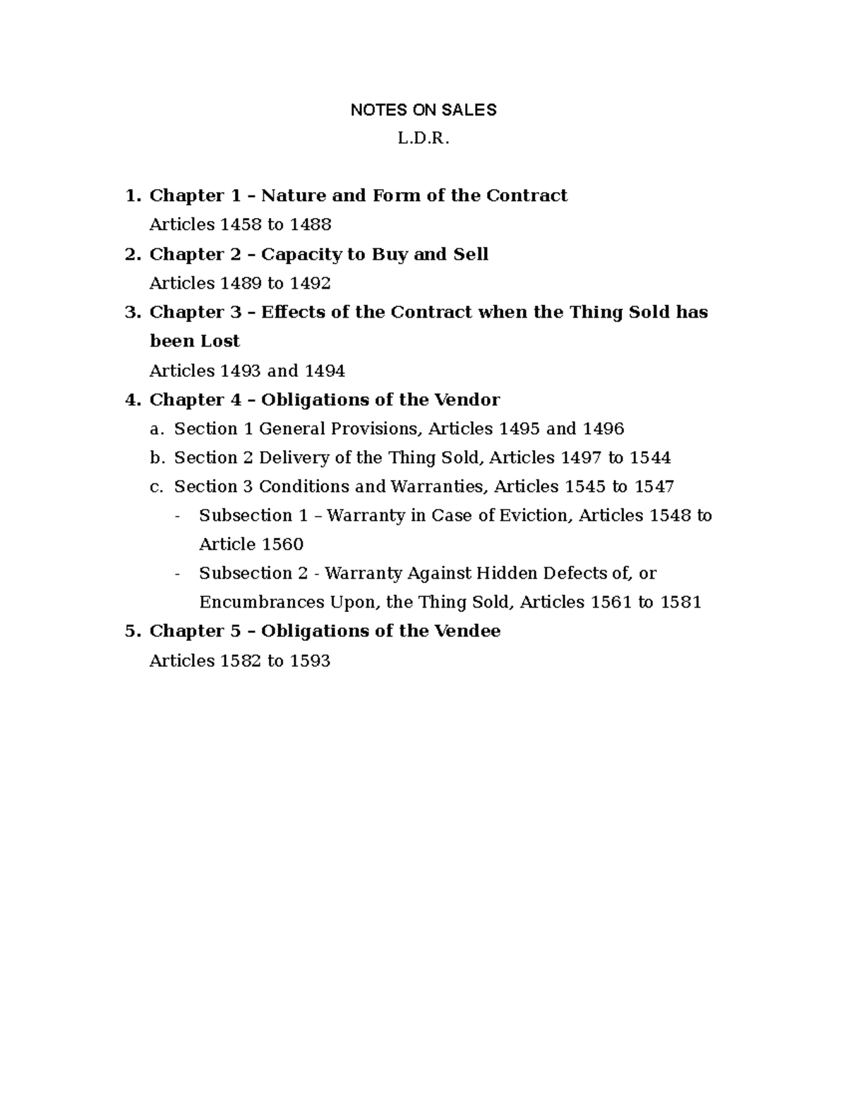 Notes on the Law on Sales (Philippines) - Business Laws and Regulations ...