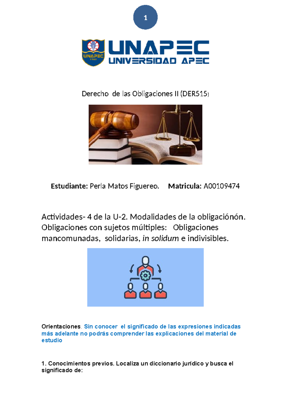 Actividades 4 de la U-2 modalidades de la obligación realizada por ...