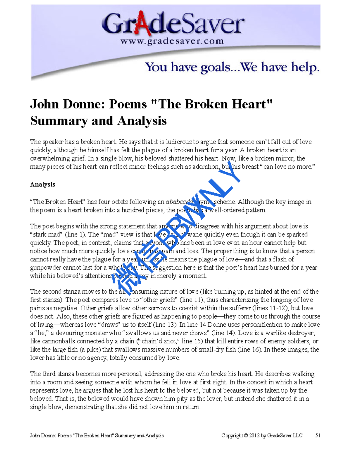 John-Donne-Poems-Grade Saver 55 - John Donne: Poems "The Broken Heart ...