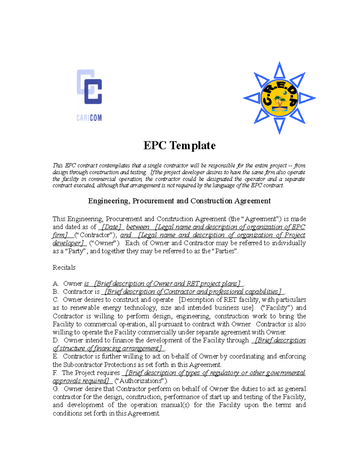Epc template EN - sqbsa - EPC Template This EPC contract contemplates ...