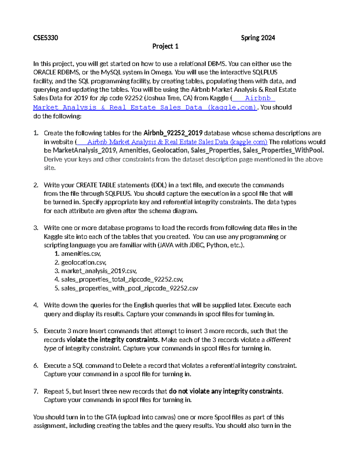 Project 1 5330 001 Spring 2024 - CSE5330 Spring 2024 Project 1 In this project, you will get ...