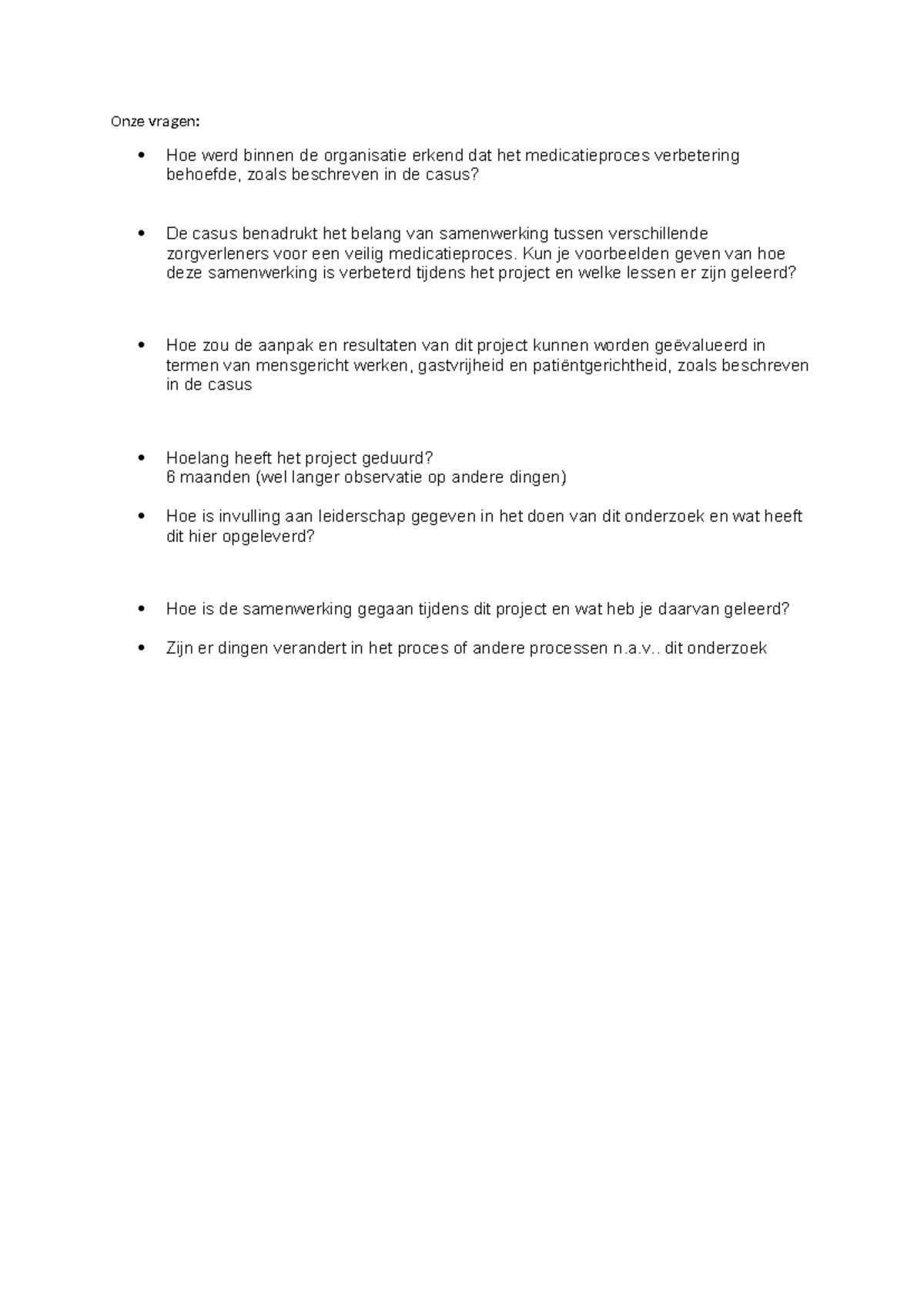 Aantekeningen bijeenkomst proffesional kwaliteitsverbetering - Onze ...