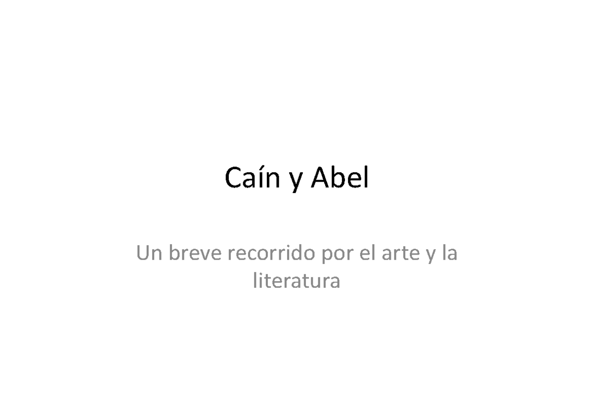 Caín y Abel. Textos e imágenes para tarea - Caín y Abel Un breve ...